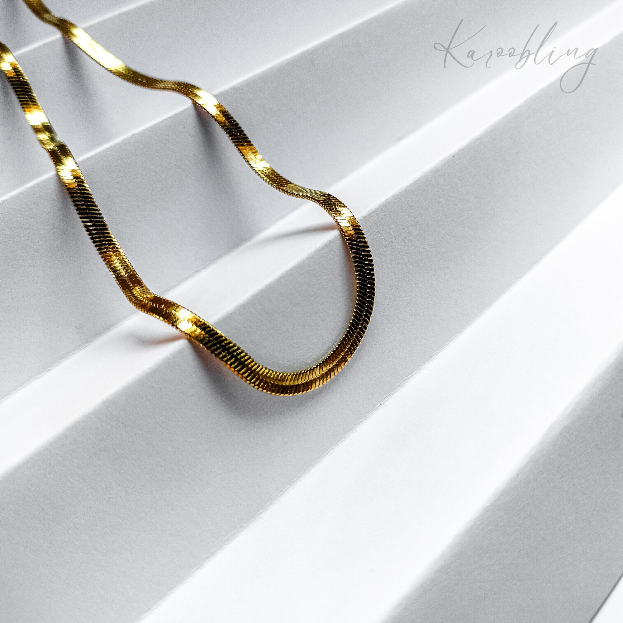 18K Gold Plated Snake Chain Necklace – Karoobling