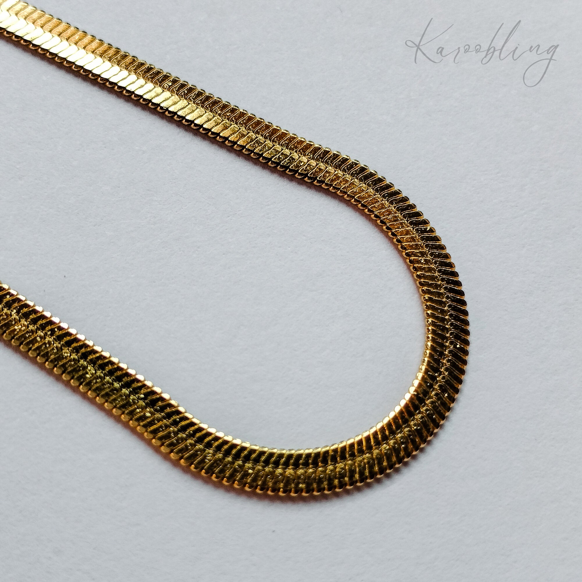 18K Gold Plated Snake Chain Necklace – Karoobling
