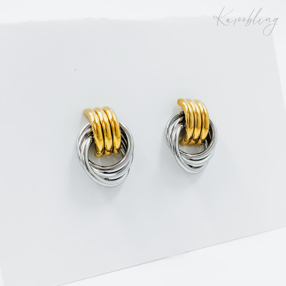 Mixed Metal Interlocking Hoop Earrings Karoobling Jewelry Water ...