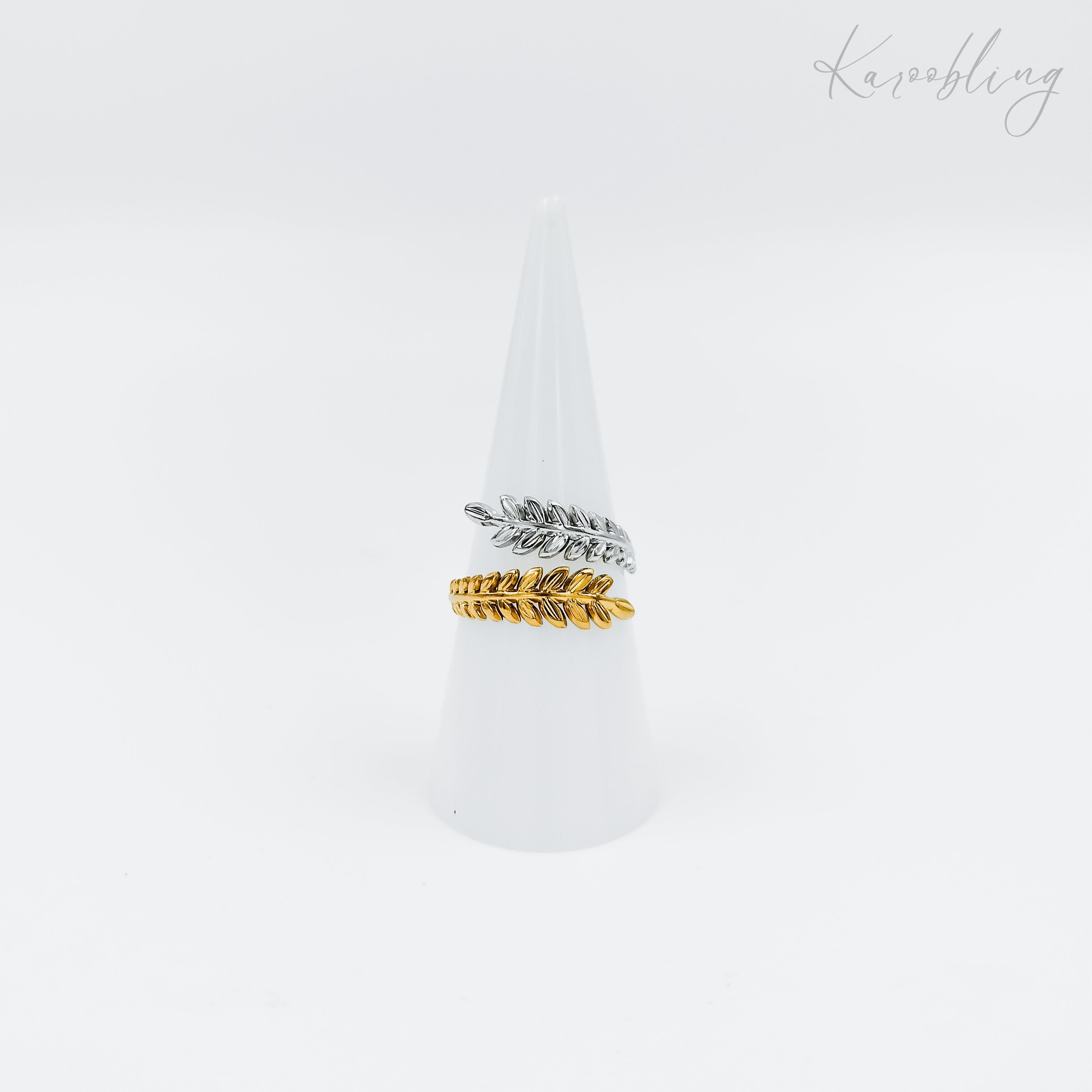 Mixed Metal Leaf Ring Karoobling Jewelry Water & Tarnish Proof
